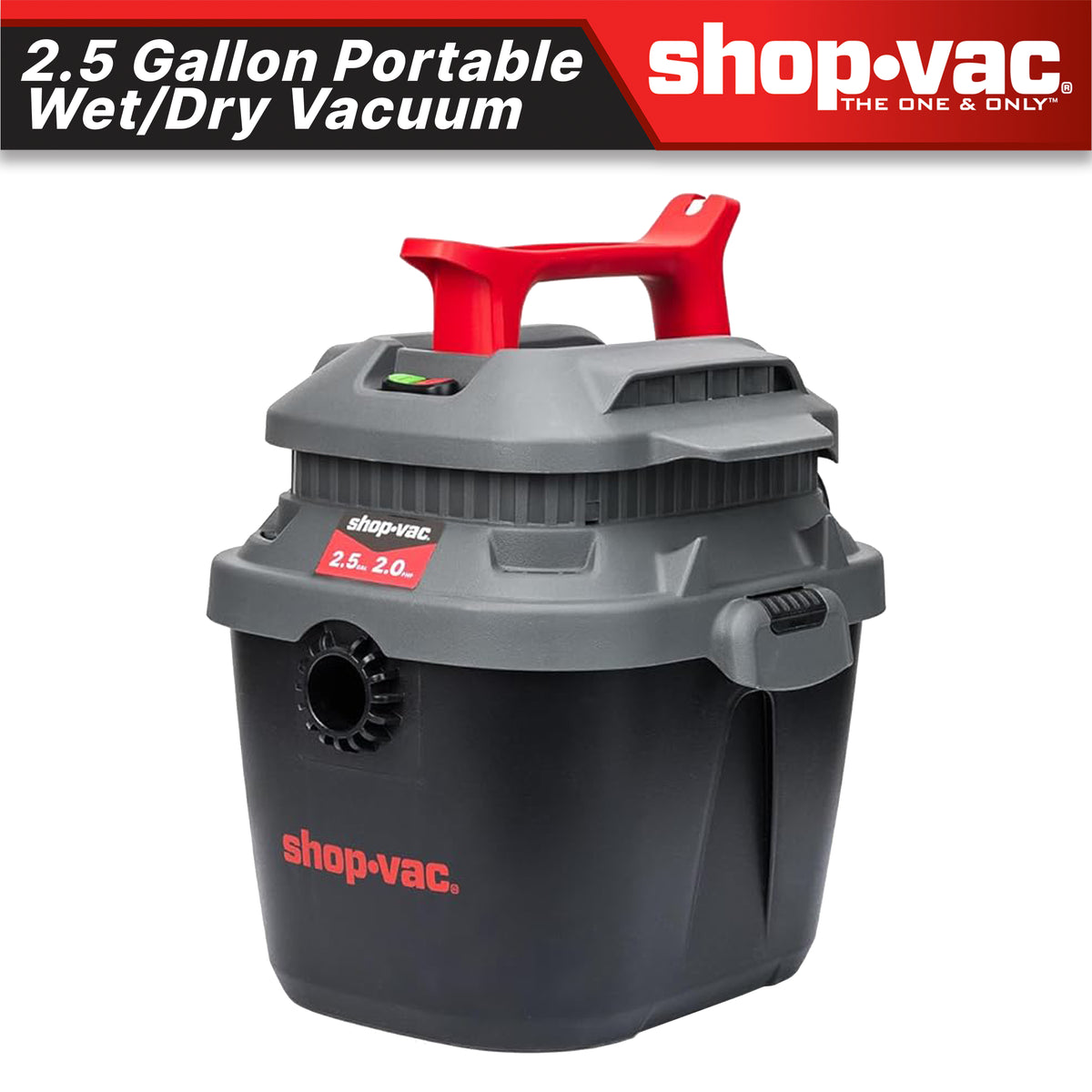 Shop-Vac® 2.5 Gallon 2.0 Peak HP Square Wet/Dry Vacuum | Shop-Vac Store