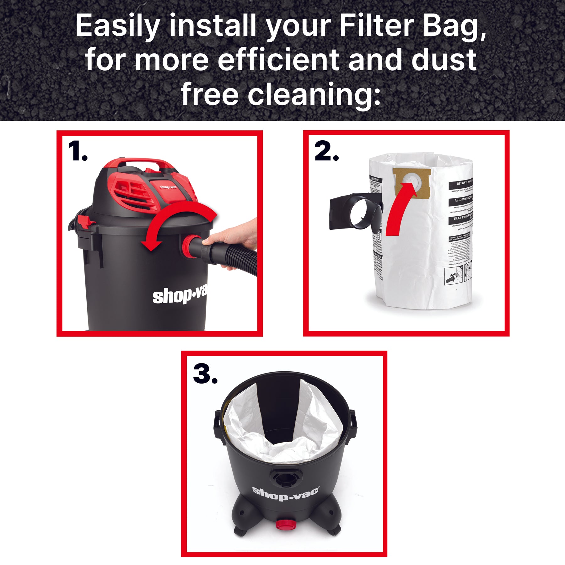 Shop-Vac® 10-14 Gallon Disposable Filter Bags (5 pack) | Shop-Vac Store