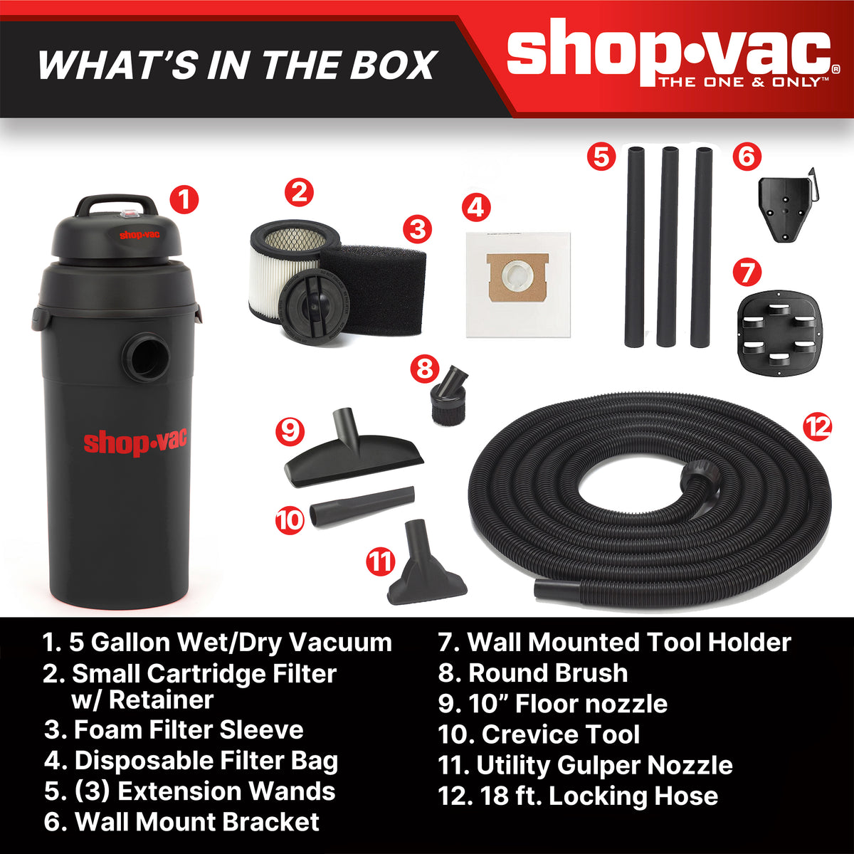 5 Gallon 5.5 PHP HangUp Wet Dry Vac | Shop-Vac Store